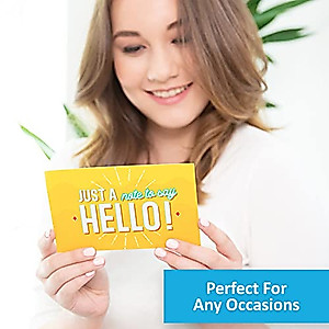 50 Hello Postcards - Bulk Postcards for Kids, Friends, Students, Teacher and More - Say We Miss You, Thinking of You, Thank You, Happy Birthday, Just a Note to Say Hi, Welcome, Summer Camp Greetings - Blank 4x6” Post Cards Pack