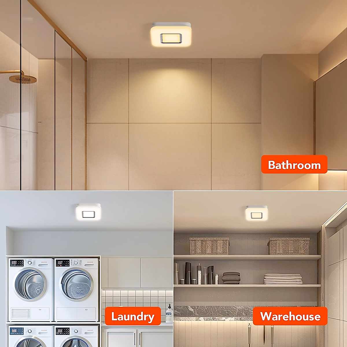 OREiN Bathroom Exhaust Fan with Light, 100 CFM 1.5 Sones, 25W Bathroom Vent Fan with Light, 1500lm LED Light 3000K/4000K/5000K Selectable & Nightlight, FCC/ETL Listed, Bath Fan for Home, White