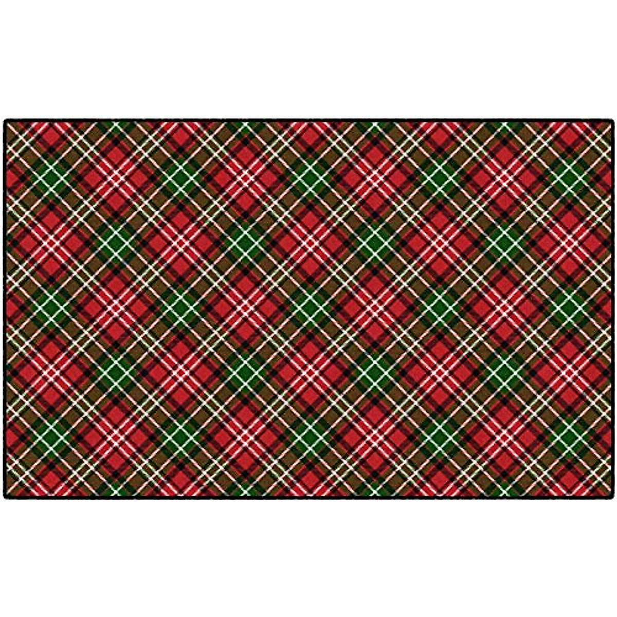 Brumlow MILLS Christmas Plaid Washable Festive Print Holiday Area Rug for Living or Dining Room, Bedroom Carpet and Kitchen Rug, 5'x8', Multicolor