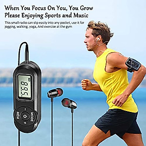 SWDSTP Personal FM Walkman Radio, Mini Digital Tuning Portable Radio with Headphones Belt Clip LCD Display, Pocket Radio for Walking Jogging, Upgrade Volume Control