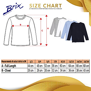 Brix Boys' Long Sleeve Tees - Shirts 4 Pack Cotton Crewneck Multipack.