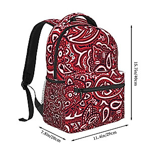 SWEET TANG Vintage Backpack Travel Laptop Backpack for Women & Men School College Students Backpack (Compatible with Paisley Bandana Red)