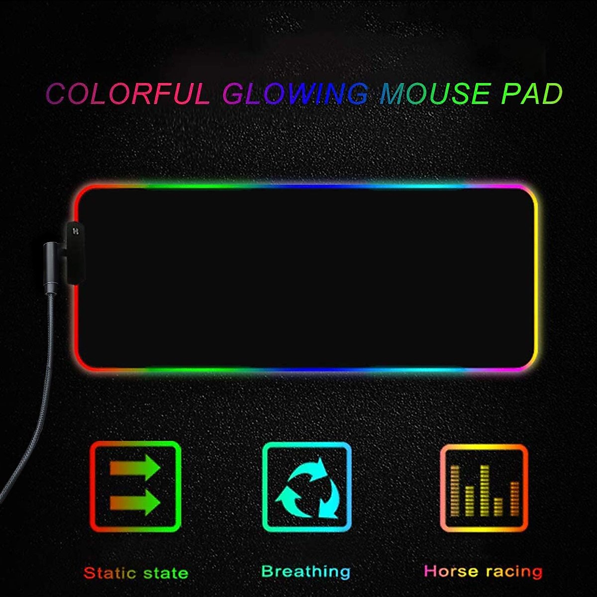 Personalized RGB LED Extended Gaming Mouse Pad Make Your Own Customized Large Gaming Mousepad Custom Keyboard Mouse Mat for Office Dorm Personalised Gifts Presents for Gaming Lovers, 31.5x11.8in