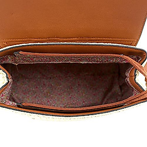 Straw Vegan Leather Womens Girls Small Medium Flap Boho Fashion Backpack Purse (Flap Backpack - zBlack)