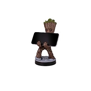 Exquisite Gaming: Guardians of The Galaxy: Toddler Groot - Original Mobile Phone & Gaming Controller Holder, Device Stand, Cable Guys, Marvel Licensed Figure, Black