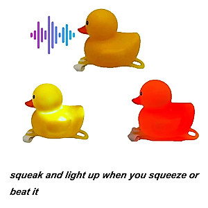 BYMYWAY Helmet Duck Bike Bell, Rubber Duck Helmet Toys Bicycle Light, Shining Duck Bicycle Handlebar Bell Light Horn Lamp for Sport Outdoor