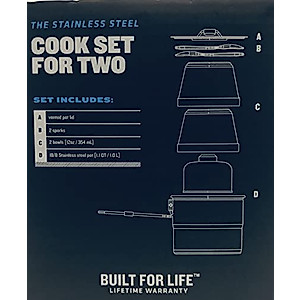 Stanley 10-09997-001 The Cook Set for Two Stainless Steel 1.1QT / 1.0L