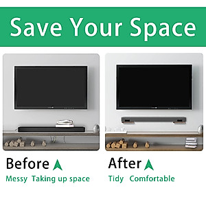 Maozhren Universal Soundbar Wall Mount Floating Shelves for Samsung, Polk Audio, Sonos Arc, JBL, Bose, Sony, Vizio, LG, TCL, Roku, Onn, Philips, Yamaha Soundbar Wall Mount Bracket, with Hardware Kit