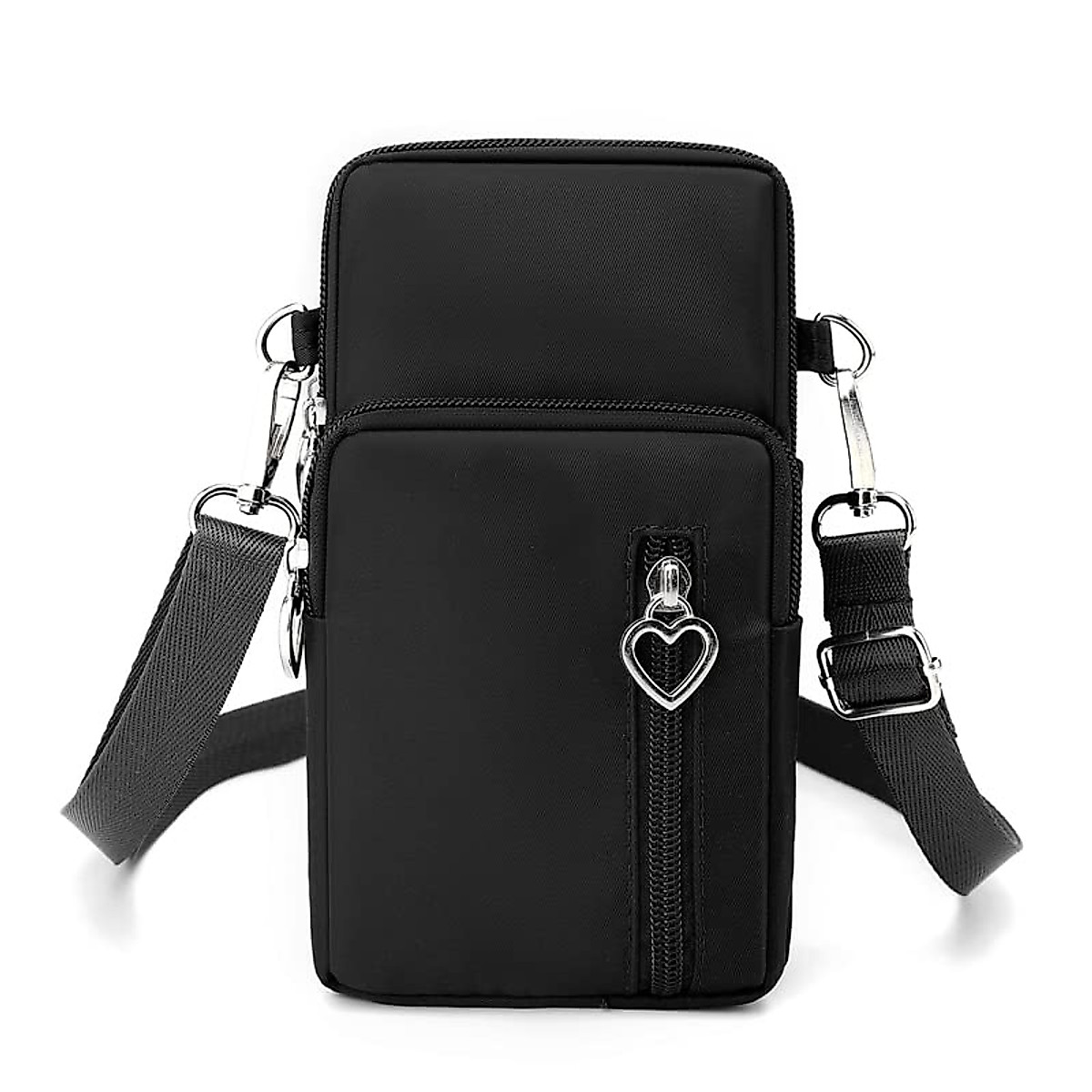 Women Roomy Crossbody Bag Cellphone Shoulder Pouch Purse For iPhone 13 Pro Max Samsung Galaxy S22 Ultra S22+ S21 Ultra S20 Ultra Note20 Ultra A52s A12 A71 A20S A51 A03s Moto G Power 2021 (Black)