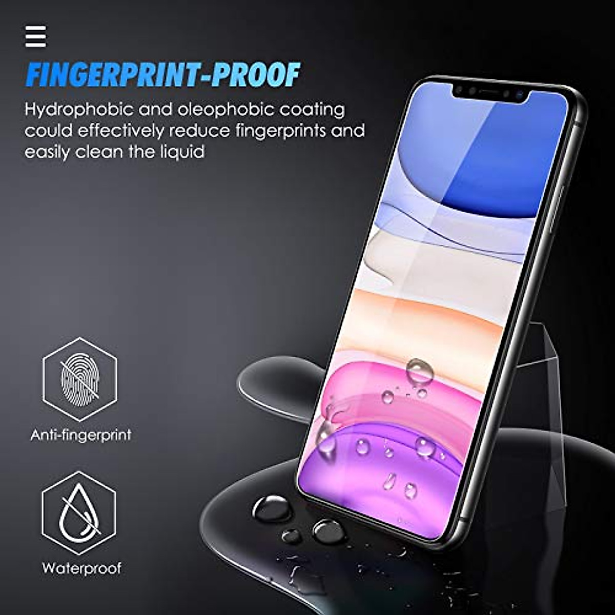 SPARIN Screen Protector Compatible with iPhone 11 / XR 6.1 inch, 4 Pack Tempered Glass with Alignment Frame