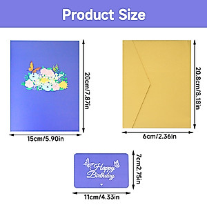 Butterfly Garden Birthday Card, Happy Birthday Pop Up Card, Flower Birthday Greeting Card For Mom Sister and Friend, 3D Birthday Card for Lovers, Kids, Girls, Teachers