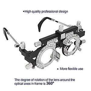 Tonsa Alloy Optometry Frame, Adjustable Trial Frame Optical Trial Lens Frame PD 48-80mm 360° Rotation Pure Titanium Optical Titanium Optic Trial Eye Optometry Lens Frame Test Optician