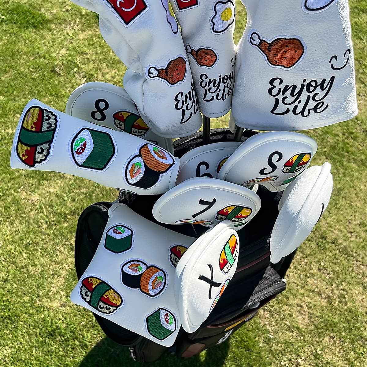 Golf Putter Cover Blade Sushi Putter Covers Golf Club Head Covers Putter Headcover for Blade Leather Golf Blade Putter Head Covers with Magnetic for Taylormade Odyssey Scotty Cameron Ping