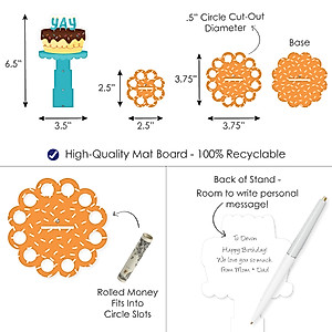 Big Dot of Happiness Colorful Happy Birthday - DIY Birthday Party Money Holder Gift - Cash Cake