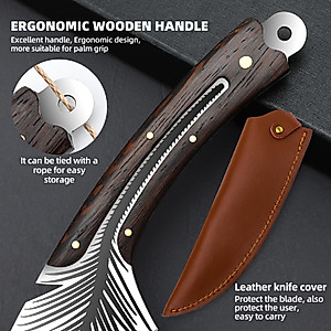 VCXOX Professional Meat Cleaver Knife Kitchen Chef Knives High Carbon Stainless Steel Ultra Sharp Kitchen Cutting Knife for Meat Vegetable Cooking Tool Outdoor and Home Use (Black-001)