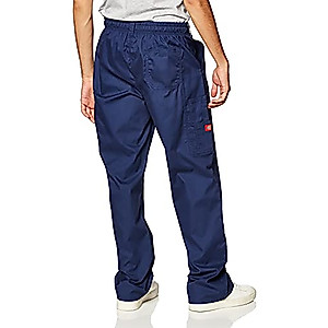 Dickies Men's Signature Elastic Waist Scrubs Pant, Navy, Large