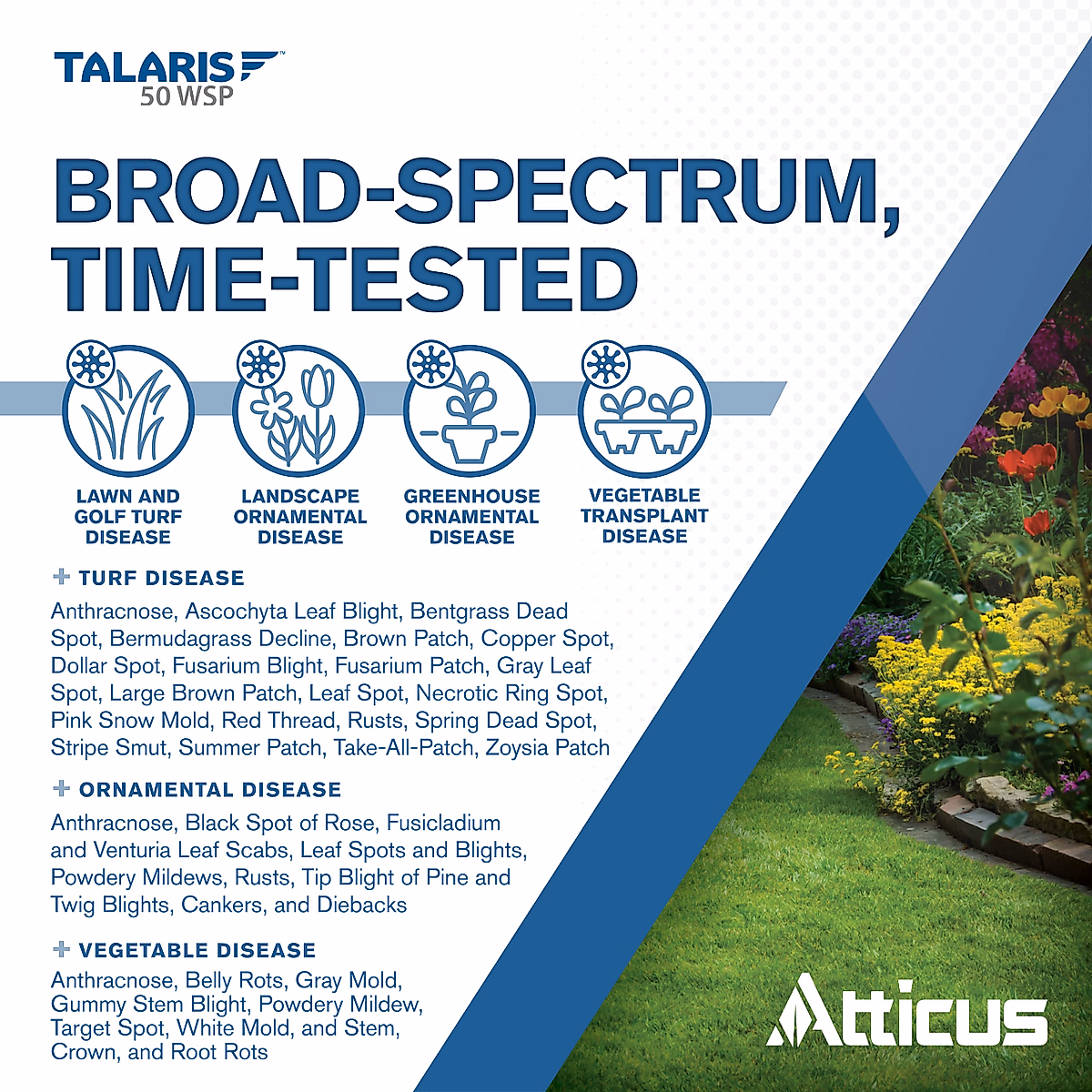 Talaris 50 WSP Fungicide (4 x 8 oz Packets) by Atticus (Compare to Cleary 3336) - Controls Dollar Spot, Brown Patch, Rusts, Blights, and Molds - Thiophanate-Methyl 50%
