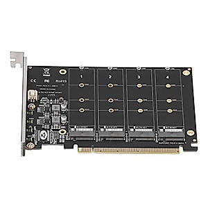LBEC PCIE X16 Expansion Card, M.2 NVME SSD to PCIE X16 PCB Material DC Power Chip Adapter for Computers