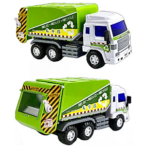 Big Daddy Medium Duty Friction Powered Garbage Truck (Dustbin Lorry) with Easy Collect Spin Flaps & Dump Lever When Full