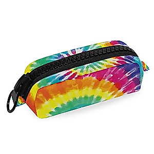 Tie Dye Pencil Case Bag Cute Pencil Box with Zipper Pen Pouch for Middle High School Office College Student Girls and Boys