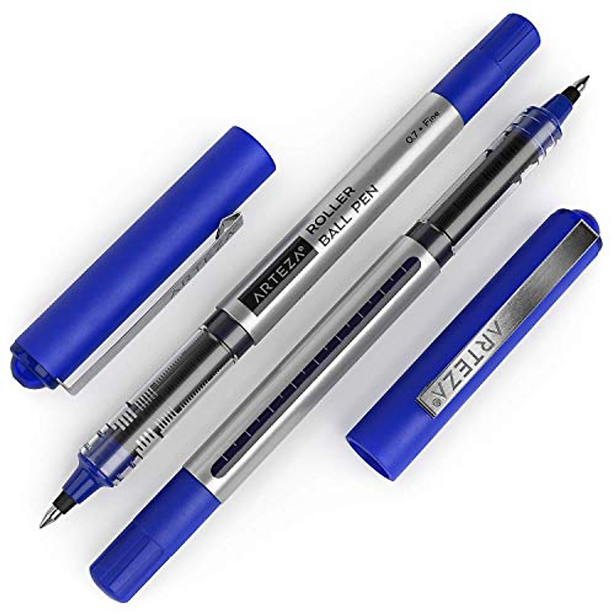 ARTEZA Rollerball Pens, Pack of 20, 0.7mm Blue Liquid Ink Pens for Bullet Journaling Fine Point Rollerball, Office Supplies for Writing, Taking Notes & Sketching
