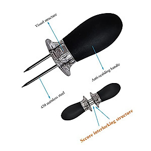 Corn On The Cob Holders,Corn cob Holders Corn Forks Large Corn Cob Holders To Hold Boiled Corn & Roasted Corn Meat Fruit And So On Corn On The Cob Holders Black 5 pairs / 10pcs