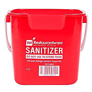 Restaurantware Clean 3 Quart Cleaning Bucket, 1 Detergent Square Bucket - With Measurements, Built-In Spout & Handle, Red Plastic Utility Bucket, For Home Or Commercial Use