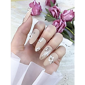 5D Embossed Flowers Nail Stickers for Acrylic Nails, 6 Sheets Engraved Flower Nail Decals Spring Summer Nail Art Accessories French Tips Nail Designs Adhesive Flower Butterfly Nail Stickers for Women