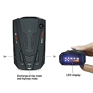 dsfen Car Radar Detector 360 Degree 16 Band LED Display Anti Radar Detector Speed Voice Alert Warning Russia/English Version