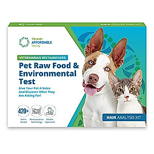5Strands Pet Raw Food Intolerance & Environmental Sensitivity Test, at Home Test for Dogs & Cats, Hair Sample Collection Kit, All Ages and Breed, Results in 7 Days