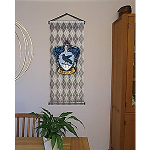 Magical Wizard Style Banner - 43in x 16in Wall Scroll - Boys Girls Birthday Party Flag - Ready to Hang - Perfect Barware Man Cave Gift - Unique HP Collectible Accessories Holiday Decoration Gifts (4 Blue)