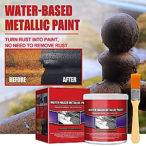 Fractionk Water-Based Metal Rust Remover, Multi Purpose Anti-Rust Rust Remover Repair Protect, Car Chassis Rust Converter, Maintenance Cleaning Rust Dissolver for Car, with Brush (3pcs)