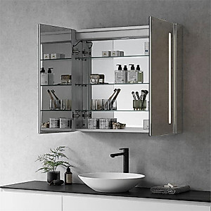Altair Design Catola 36" Clear Glass Surface-Mount/Recessed LED Mirror Medicine Cabinet