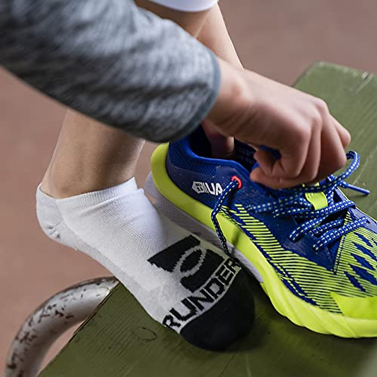 Under Armour Youth Essential Lite No Show Socks, 6-Pairs , Blue/Assorted , Small