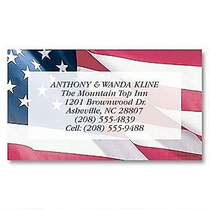Patriotic American Glory Custom Printed Business Cards - Set of 250-2 x 3-½ inches - Matte Finish - Single-Sided - Great for Graduations and Personalized Gifts, Printed in the USA, by Colorful Images