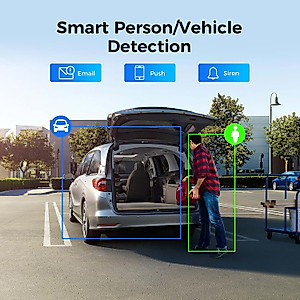 Hiseeu [Human Vehicle Detect] 5MP PoE Camera, IP Camera Outdoor, 2 Way Audio, Spotlight&Sound Alarm, IP67 Waterproof, Remote Access, No Monthly Fee, Work w PoE NVR