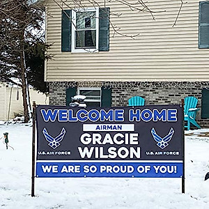 Milweb1 - Welcome Home U.S. Air Force/United States USAF Customizable - Vinyl Banner, Sign, Print, Poster (2'x4')