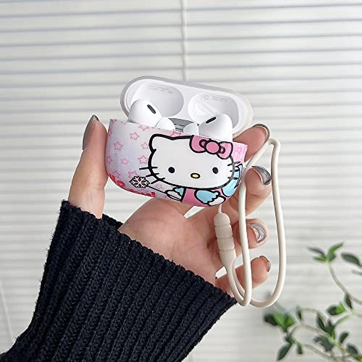 Anime Pattern Compatible with AirPod Pro 2nd Case, Anime Airpod Case for Boys Girls Teens, IMD Full Body Protection Shockproof Cover with Lanyard for Apple AirPod Pro 2nd (Marie Cat)