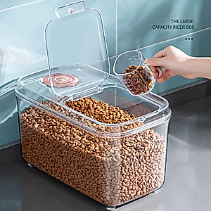 ACGrade Rice Storage Cereal containers Kitchen Rice Storage Box Household Rice Bucket Transparent Plastic Thickened Rice Storage Box Suitable for Food, Rice, Grain, pet Food Storage