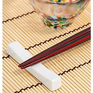 Kawai Japanese Wooden Chopsticks Reusable 2 Pairs in Gift Box, Nippon Scenery Sakura Black and Red [ Made in Japan /Handcrafted ]