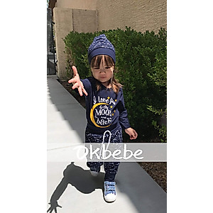 Baby Boys 3PCS Space Outfit Newborn Love You to The Moon and Back Starry Sky Long Sleeve Pant Set (Blue04 0-3 Months)