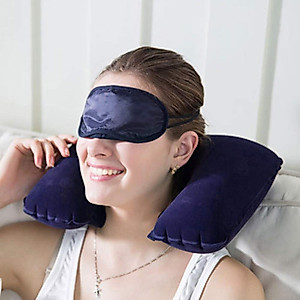 U Pillow,Portable Lightweight Soft Inflatable U Shape Neck Pillow Adults Headrest Air Cushion for Travel Home Office