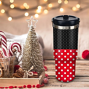 thmasamwr Cute Mouse Tumbler with Lid and Straw, Stainless Steel 30oz Tumbler with Handle, Cartoon Mouse Gifts Coffee Mug Water Bottle Cups for Women and Girls