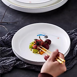 Dinner Plates Set Household Exquisite Club Hotel Tableware Decoration Creative Plate Large Vegetable Plate Salad Bowl Kitchen Salad Bowl (Size : Medium)