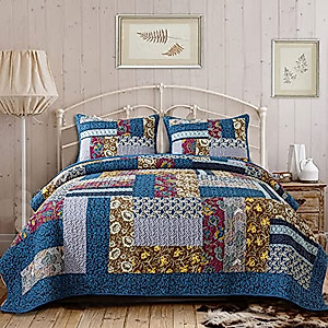 BEDIFANY King Size Quilt, Cotton King Quilt Bedspread Sets,Soft Lightweight Quilted Coverlets Farmhouse Bedding Sets for Bed Decorations for All Seasons 6 Pieces