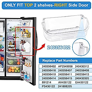 [2 PACK] UPGRADED 240356402 Refrigerator Door Bin Replacement,Compatible with Frigidaire Refrigerator Door Shelf Parts FFSS2615TS0 LFSS2612TF0 LFSS2612TE0 AP2549958 FGHS2631PF4A Door Shelf Shelves