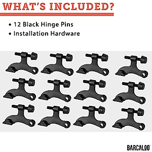 Door Stopper Hinge, Black 12 Pack - Heavy Duty Adjustable Hinge Pin Door Stop Hardware with Rubber Bumper Tips