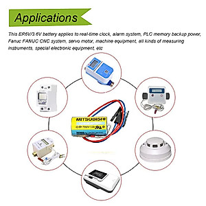(10 Pack) 1700mAh MR-BAT ER17330V/A6BAT PLC Battery Size 2/3A 3.6V Li-ion Battery w/Plug