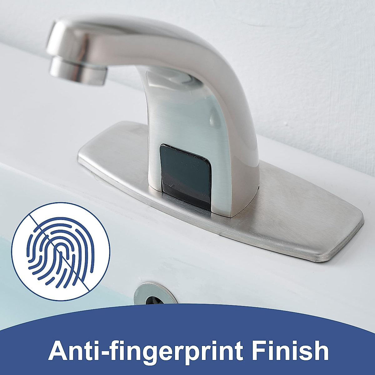 BWE 6.3 Inch Sink Hole Cover Bathroom Vessel Vanity Sink Faucet Rectangle Cover Deck Plate for 1 Or 3 Hole Escutcheon Brushed Nickel