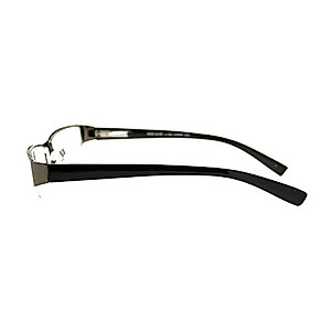 JuicyOrange Magnified Reading Glasses Rectangular Half Rim Spring Hinge Frame Gunmetal +2.00